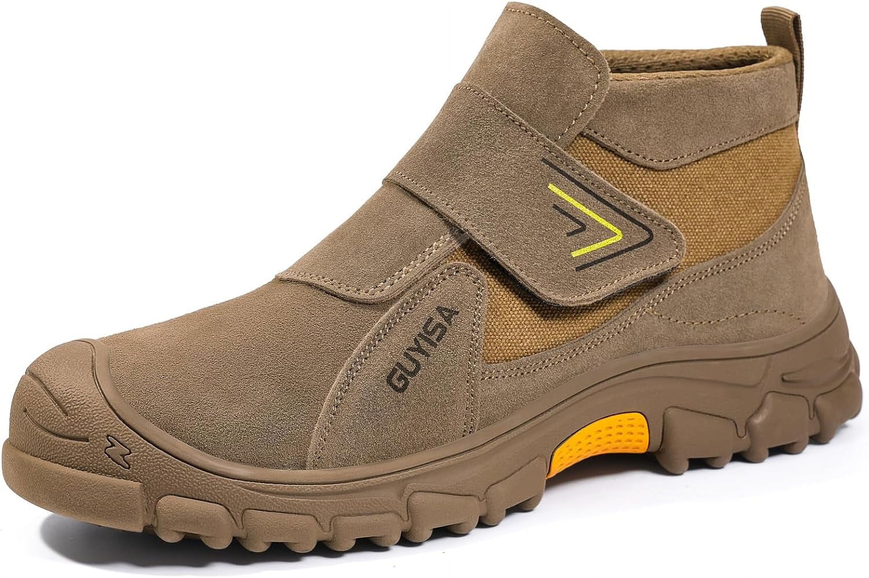 Welding Work Boots for Men Slip on Work Shoes for Men Steel Toe Boots ...