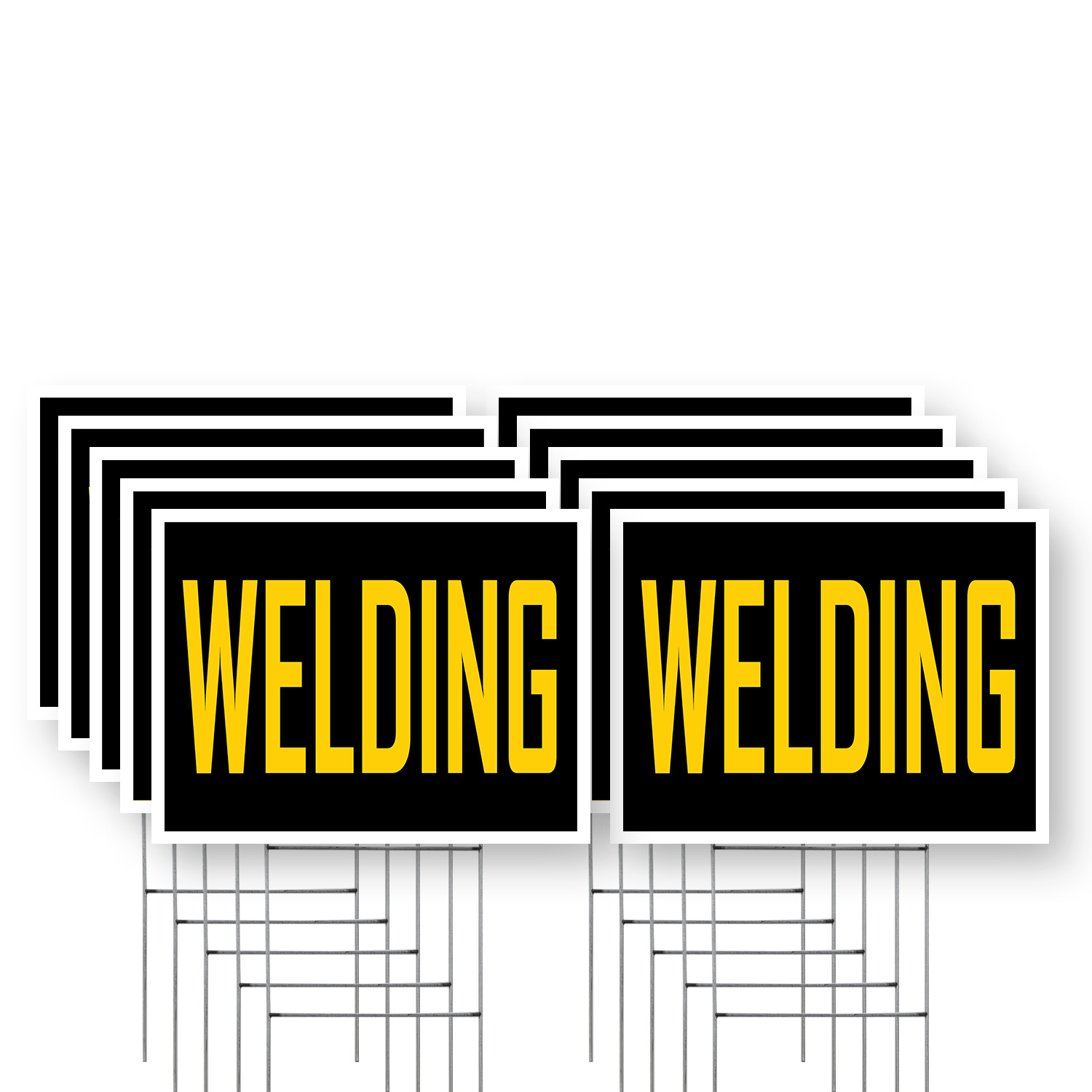 Welding Yard Sign 10 Pack of 12 Inch x 16 Inch Double Sided ...