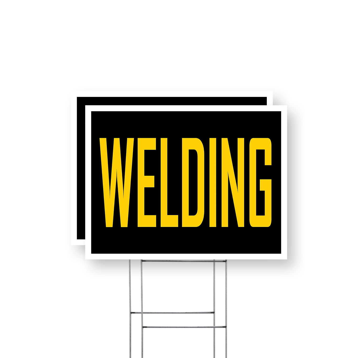 Welding Yard Sign 2 Pack of 12 Inch x 16 Inch Double Sided Weatherproof ...
