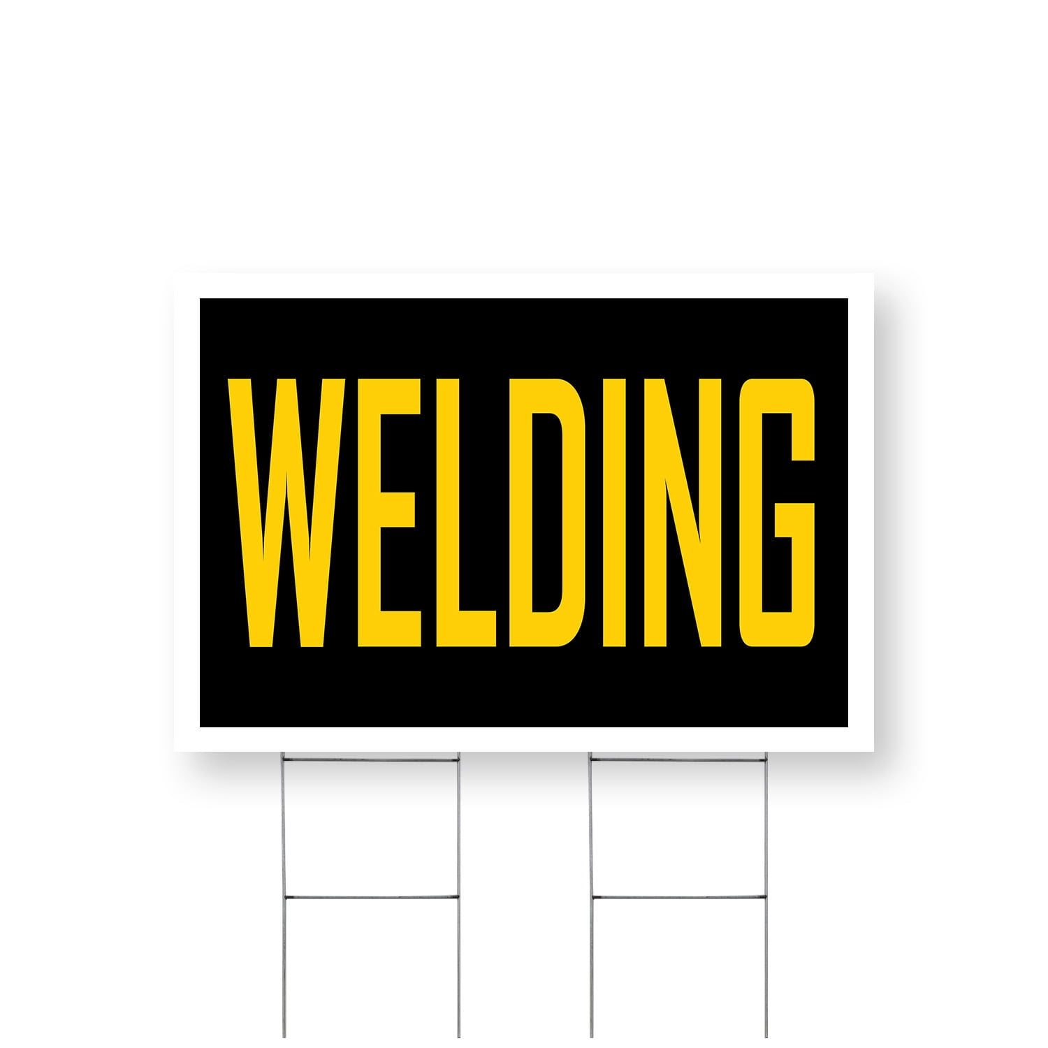 Welding Yard Sign 24 Inch x 36 Inch Double Sided Weatherproof Heavy ...