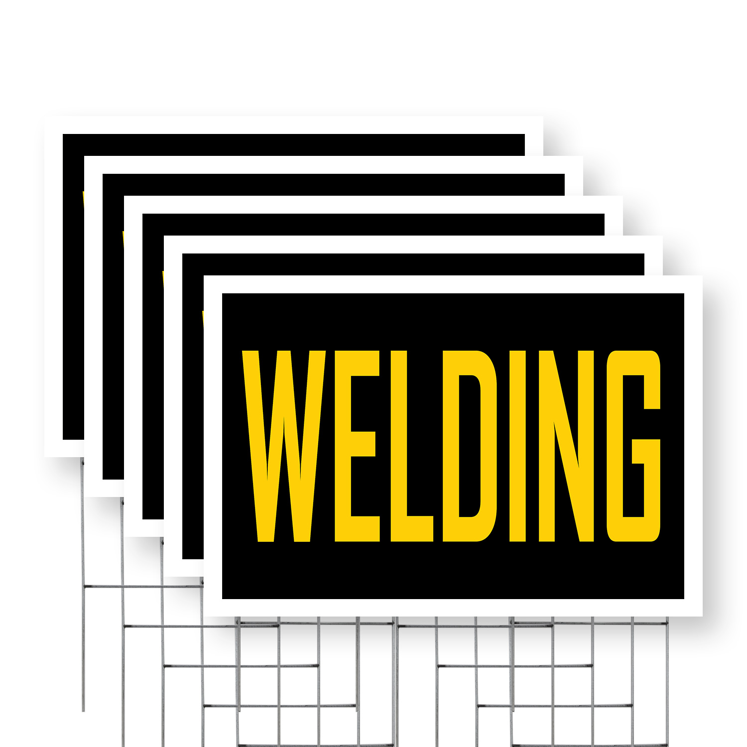 Welding Yard Sign 5 Pack of 24 Inch x 36 Inch Double Sided Weatherproof ...