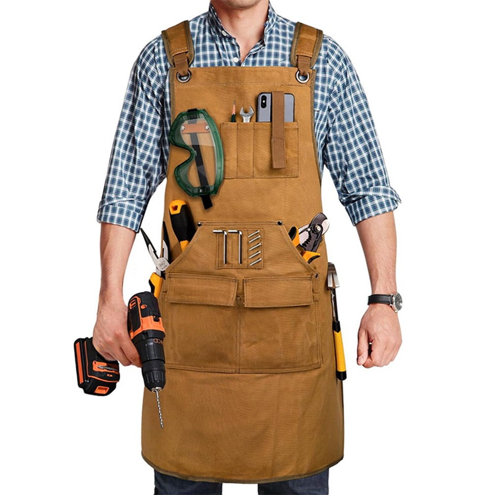 Welding apron heavy-duty work safety multi-pocket craftsmen anti ...