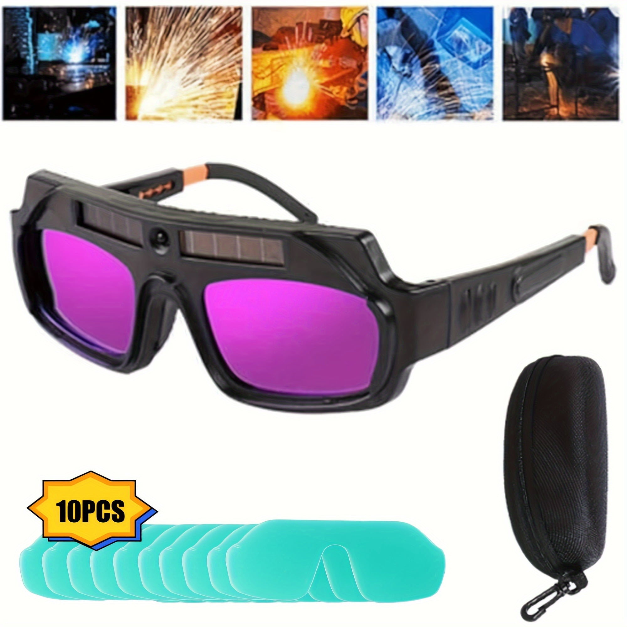 Welding machine glasses LCD, goggles PC lens safety protection, solar ...