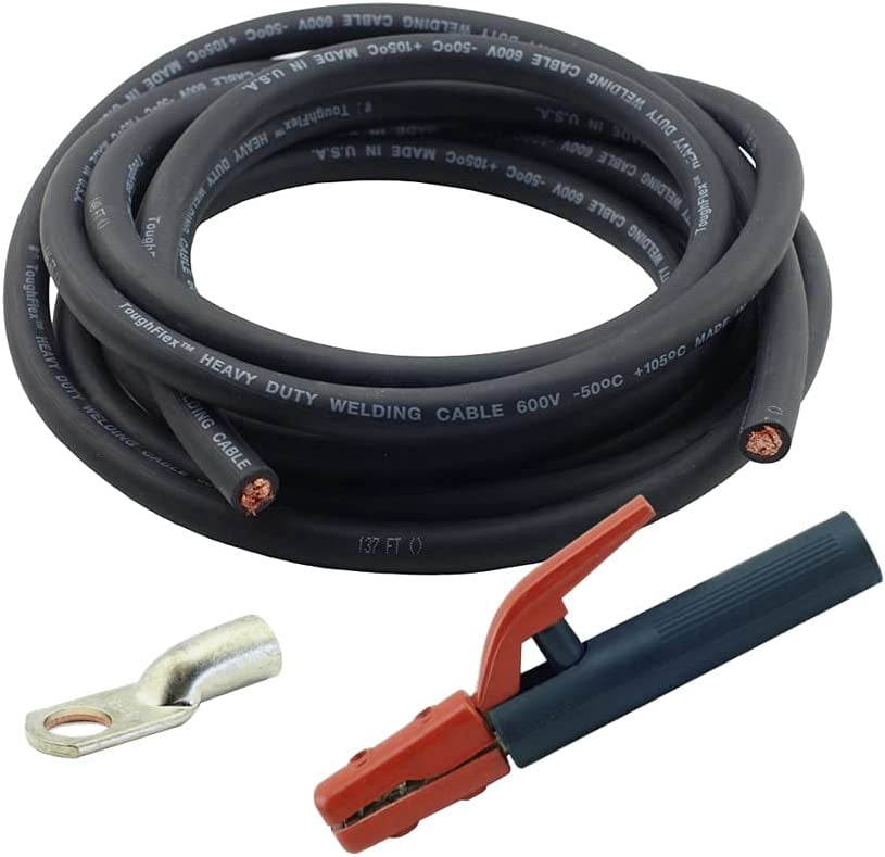 WeldingCity 10-ft 2-AWG USA-made Heavy Duty Welding Cable with Stick ...