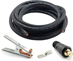 WeldingCity 10-ft 2-AWG USA-made Heavy Duty Welding Cable with Work ...