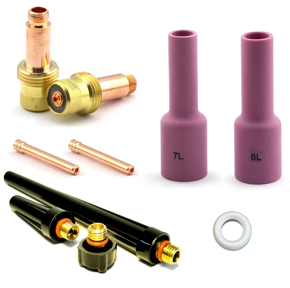 WeldingCity 10-pcs Accessory Kit (3/32) Collet-Gas Lens-Cup (Long ...