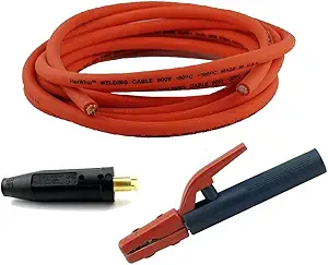 WeldingCity 15-ft 1/0-AWG USA-made Welding Cable (Orange Red) with ...