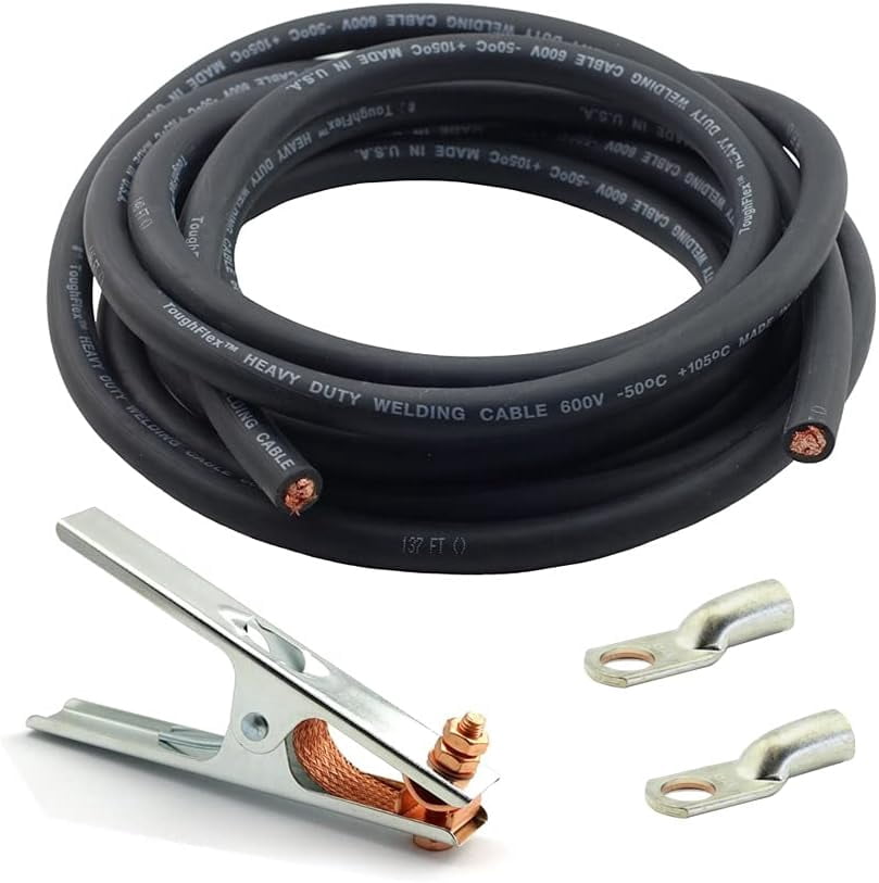 WeldingCity 15-ft 2-AWG USA-made Heavy Duty Welding Cable with Work ...