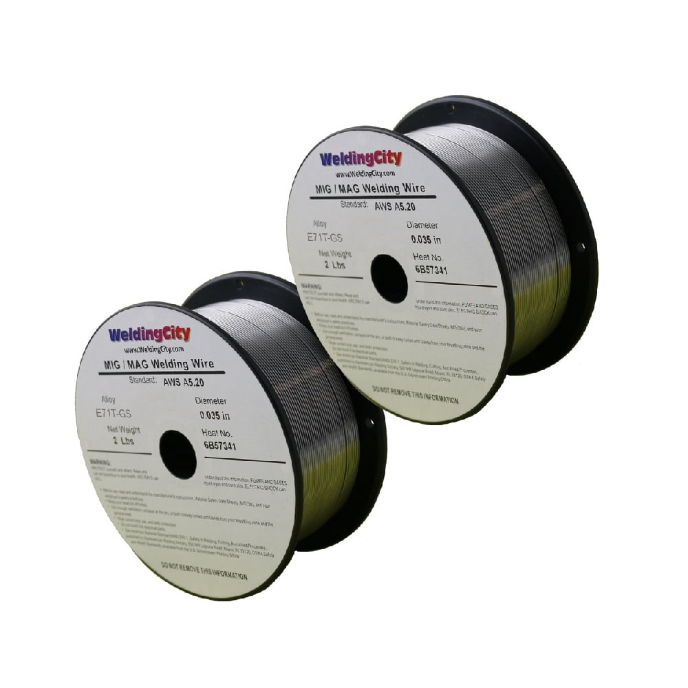 WeldingCity 2 Rolls E71T-GS Gasless Flux-Cored Mild Steel MIG Welding ...