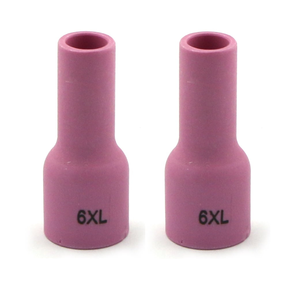 WeldingCity 2-pk EXTRA LONG Gas Lens Ceramic Cup Alumina 53N60XL (#6, 3 ...