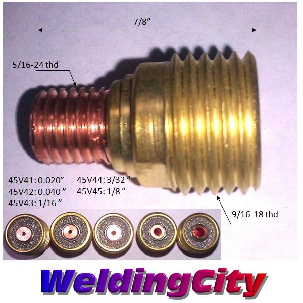 WeldingCity 2-pk Gas Lens Collet Body 45V41 0.020" for Gas Lens Setup ...