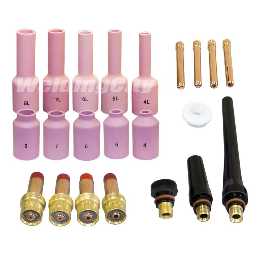 WeldingCity 22-pcs Accessory Kit (.040-1/16-3/32-1/8) Collet-Gas Lens ...