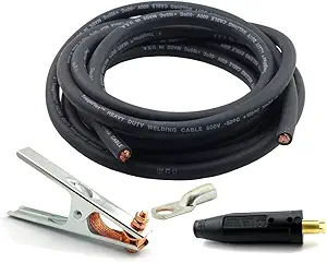 WeldingCity 25-ft 1/0-AWG USA-made Heavy Duty Welding Cable with Work ...