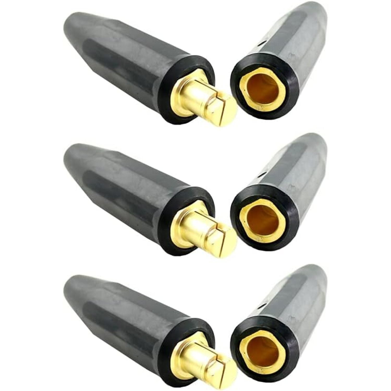 WeldingCity 3-pk Positive Cam Twist-Lock Insulated Connector Pair (Male ...