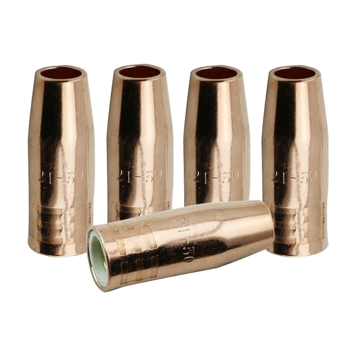 WeldingCity 5-pk Gas Nozzle 21-50 1/2" for Lincoln 100L and Tweco Mini ...