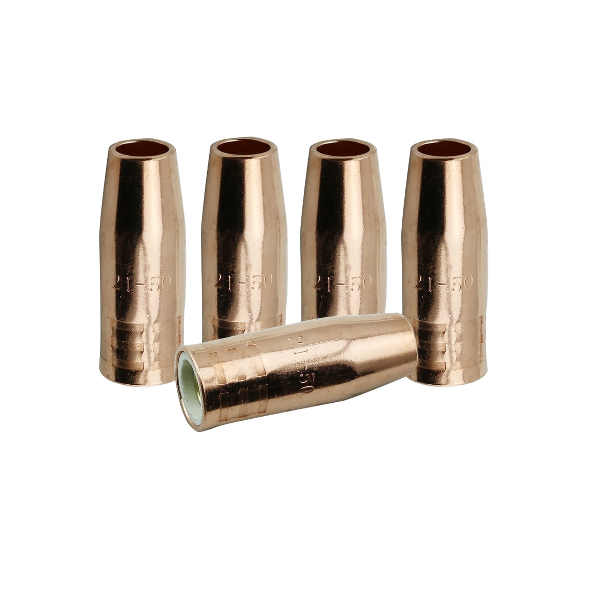 WeldingCity 5-pk Gas Nozzle 21-50-F (Flush Tip) 1/2" for Lincoln 100L ...