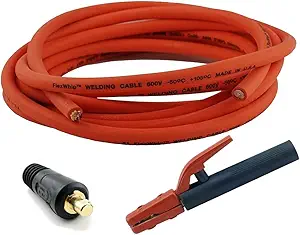 WeldingCity 50-ft 1-AWG USA-made Heavy Duty Welding Cable (Orange Red ...