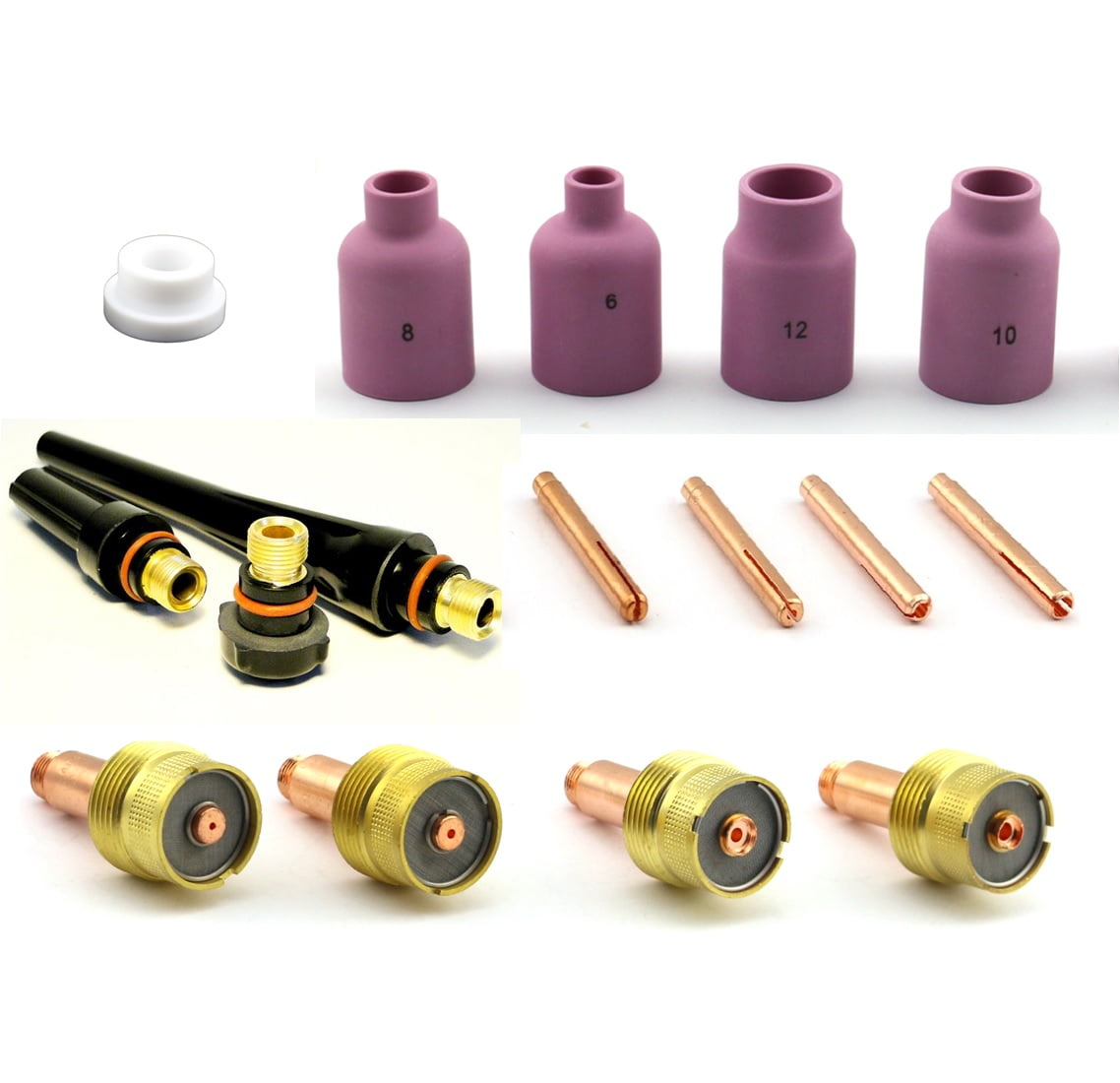 WeldingCity TIG Welding Torch Accessory Kit Large Gas Lens Setup .020-1 ...