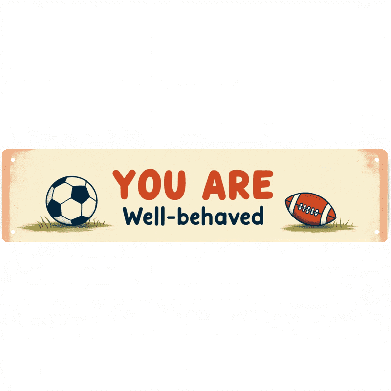 Well-Behaved Reminder Tin Sign - 16x4 Inch - Suitable for Bedroom ...