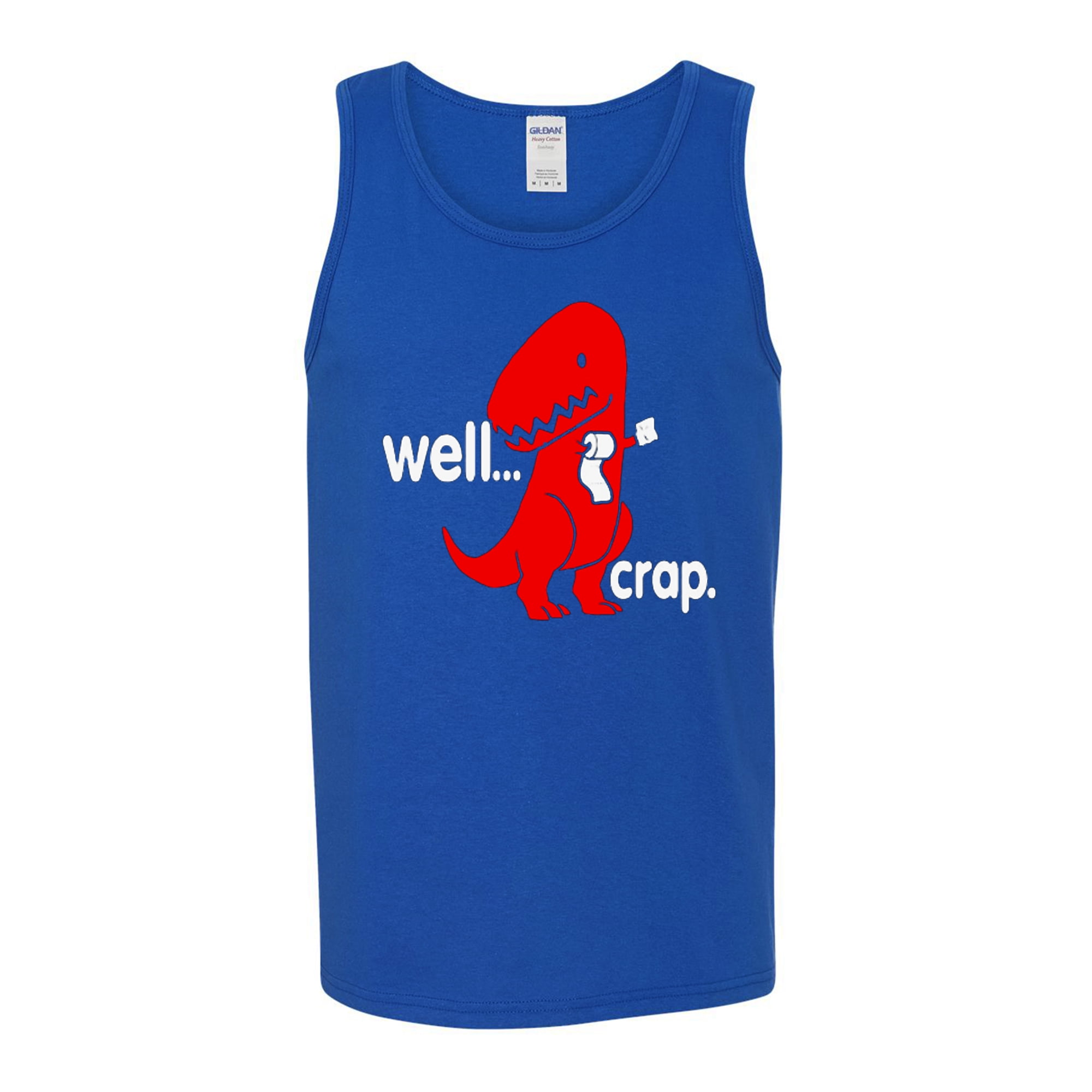 Well Crap T-Rex Funny Dinasaur Mens Tank Top, Royal Blue, Large ...
