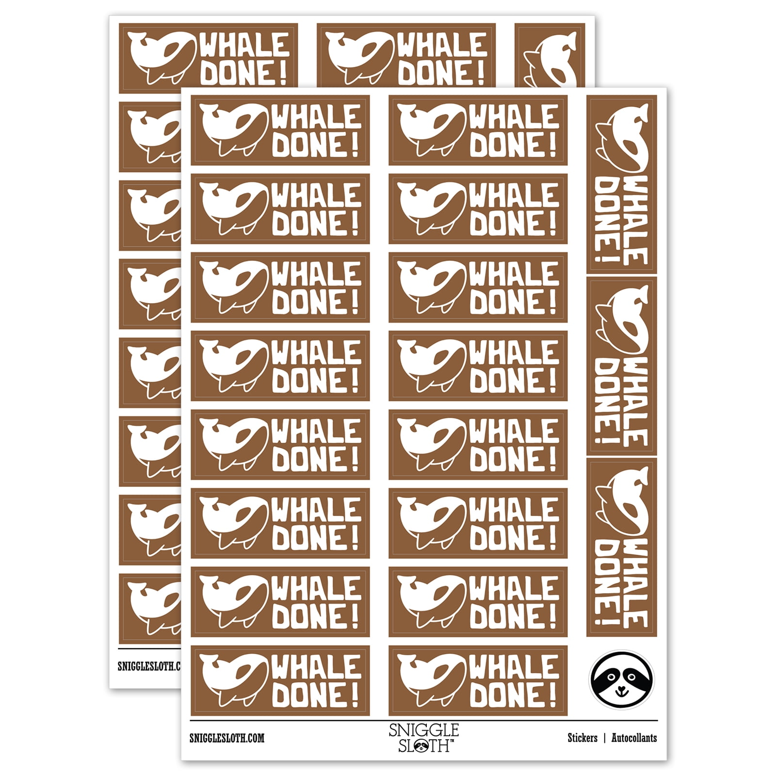 Well Done Killer Whale Teacher Student School Sticker Set - Brown ...