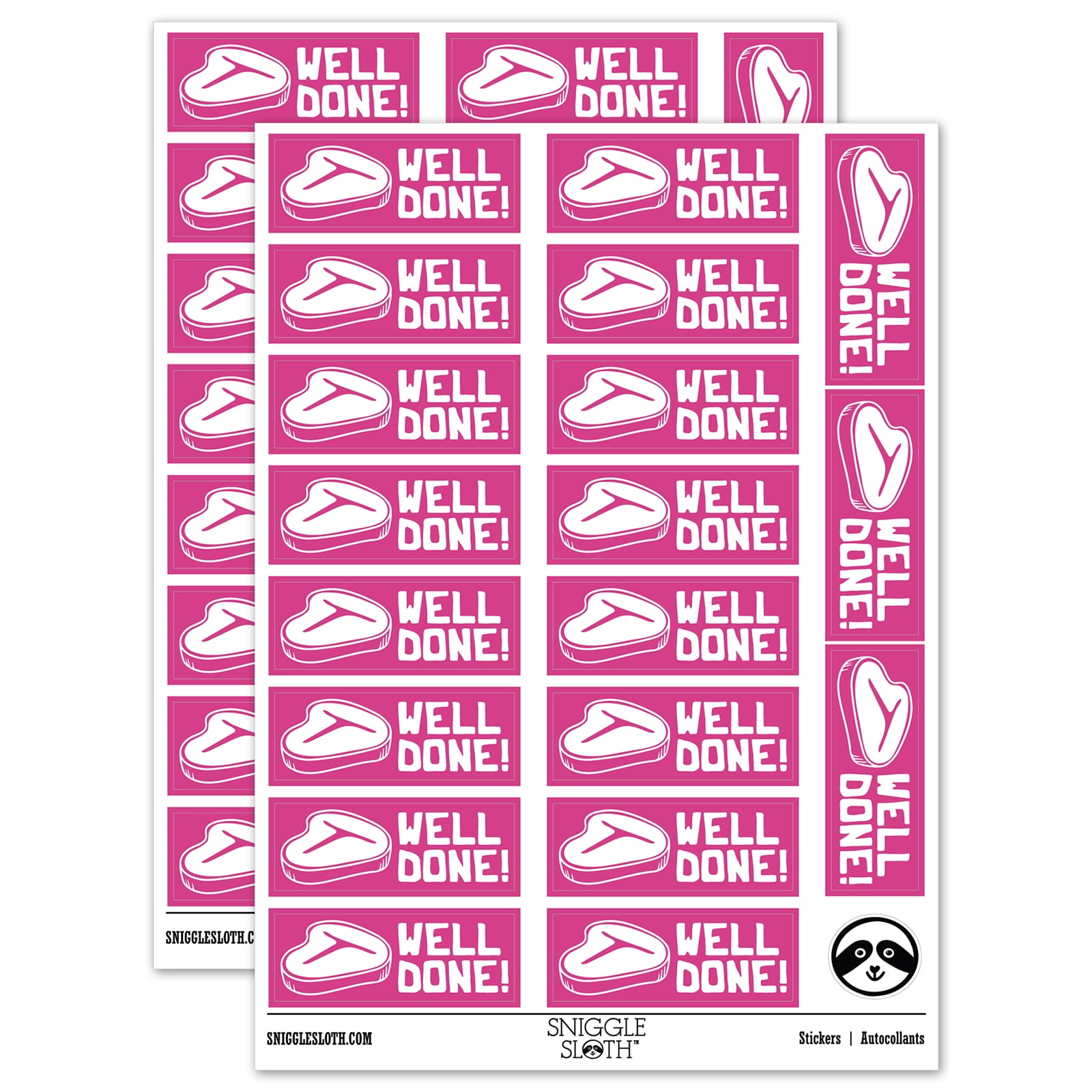 Well Done Steak Teacher Student School Sticker Set - Hot Pink - Matte ...