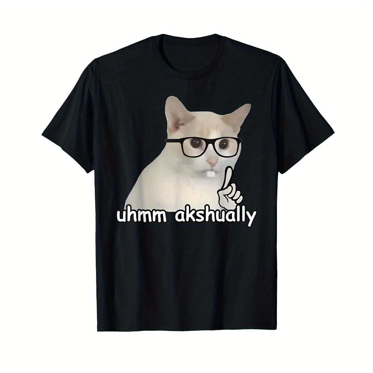 Well Erm Actually Funny Cat Nerd Geek Brainrot Internet Meme T-Shirt ...