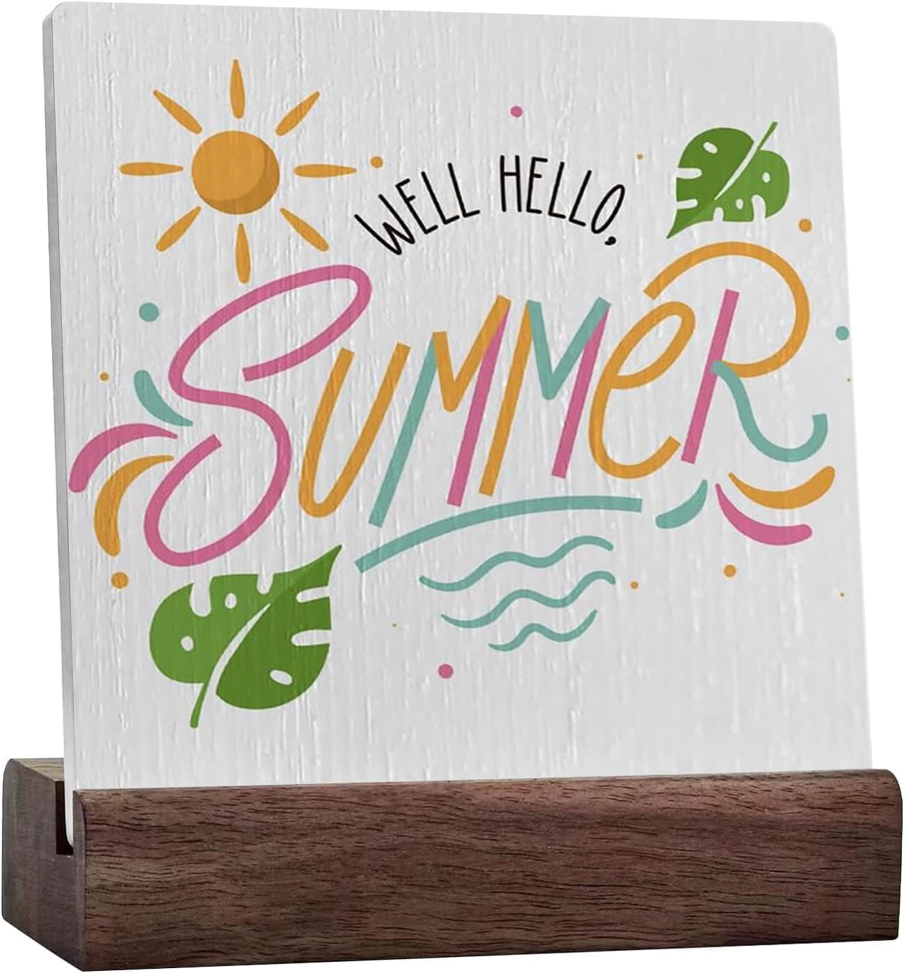 Well Hello Summer Ceramic Table Sign Rustic Farmhouse Style Summer Wood ... Well Hello Summer Ceramic Table Sign Rustic Farmhouse Style Summer Wood ...