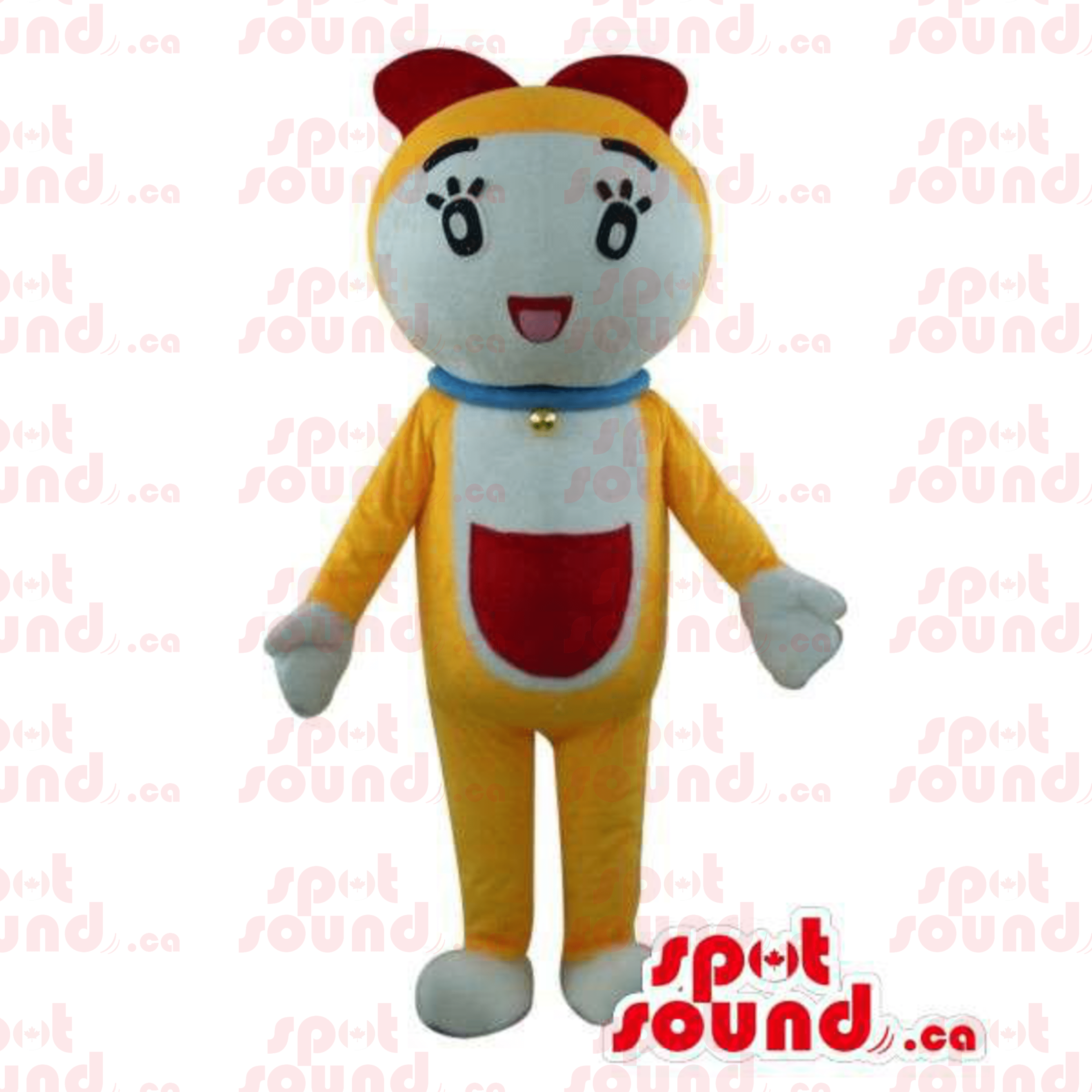 Well-Known Doraemon Cartoon Character Yellow Cat Plush SPOTSOUND Mascot ...