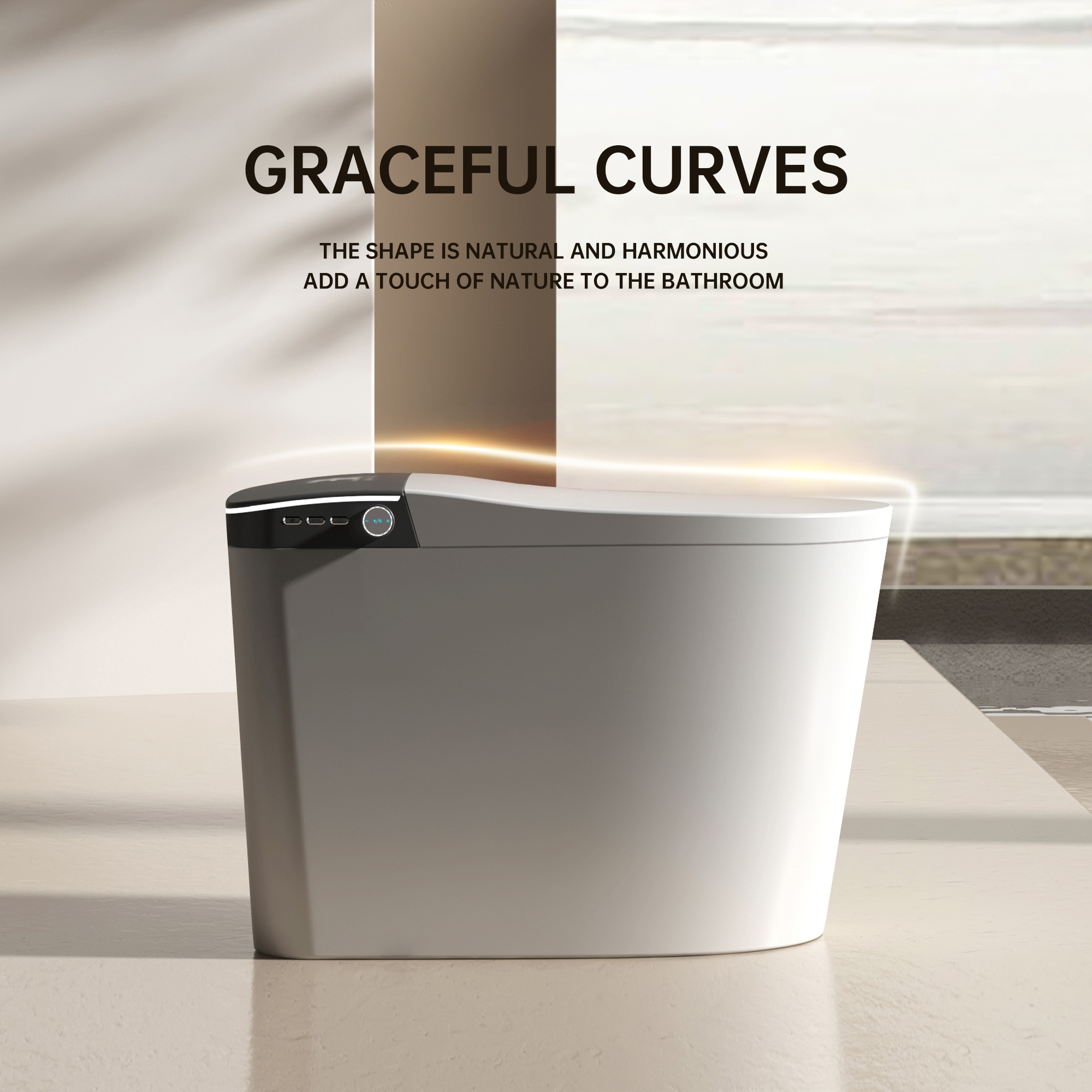 Well Made Modern Smart Toilet with Bidet Built-in, Heated Seat, Air ...