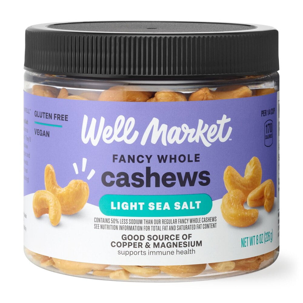 Well Market Lightly Salted Whole Cashews, 8 oz - Walmart.com