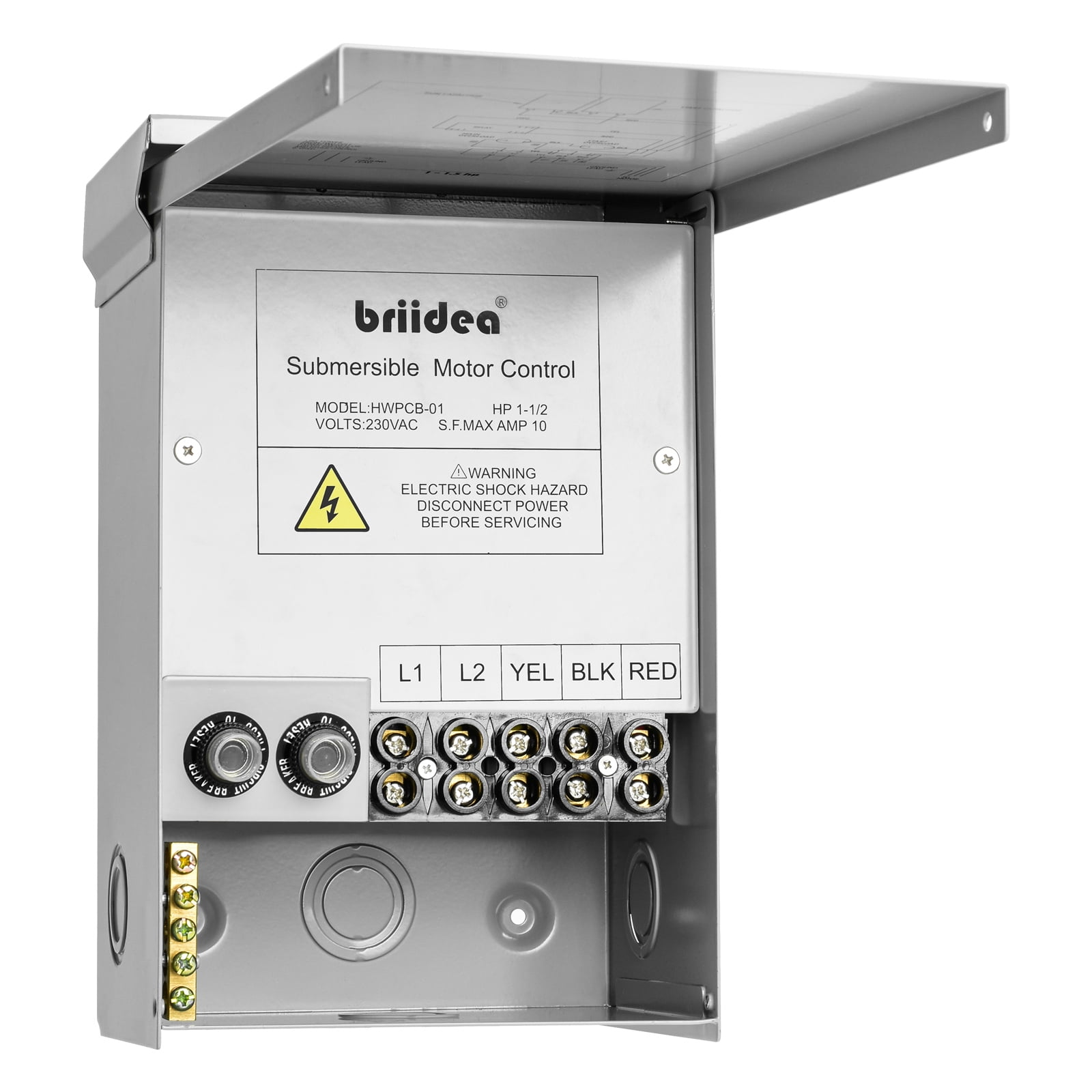 Briidea 1.5 HP Well Pump Control Box, 230 Volt, Deep Well Submersible ...