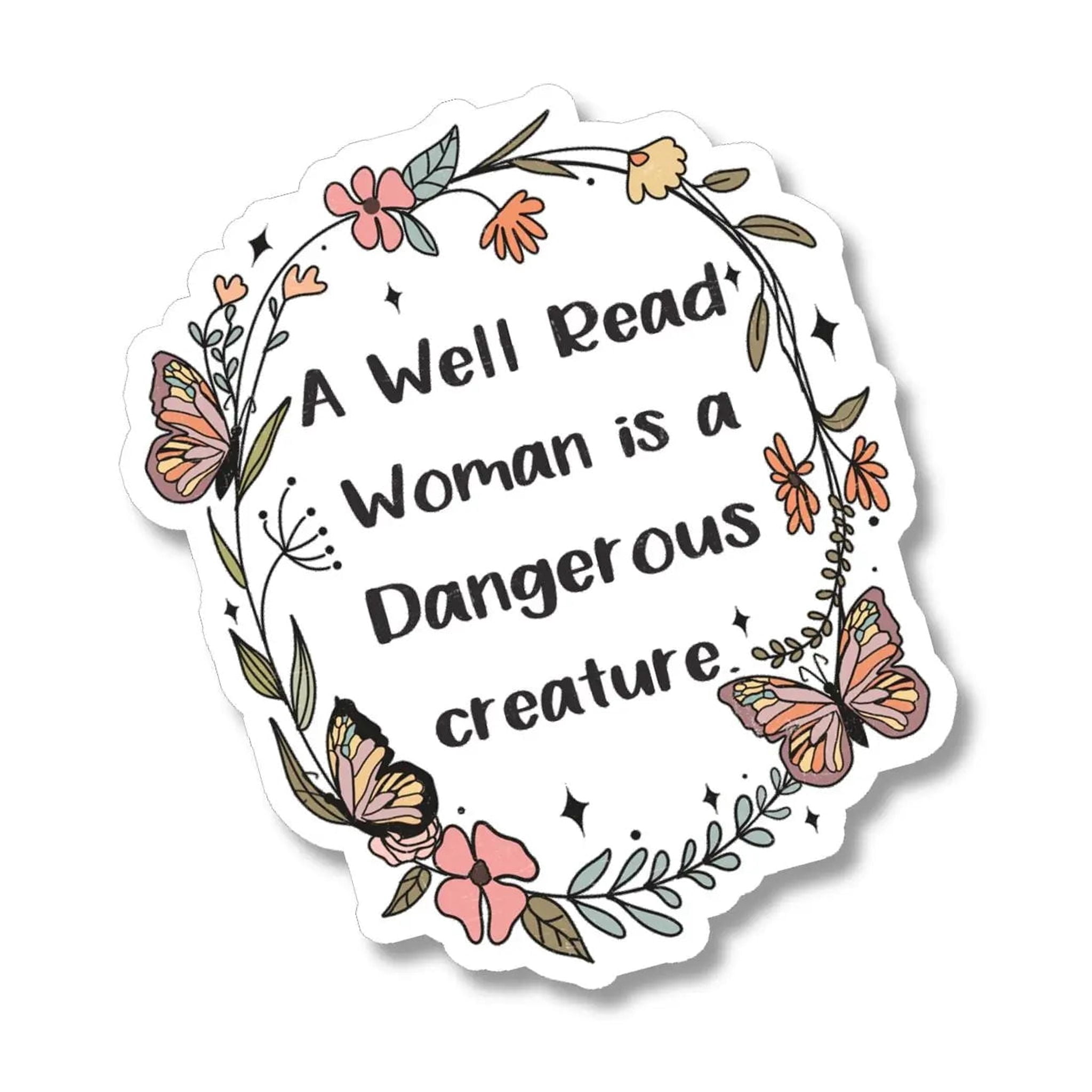 Well Read Women Dangerous Waterproof Sticker - Walmart.com