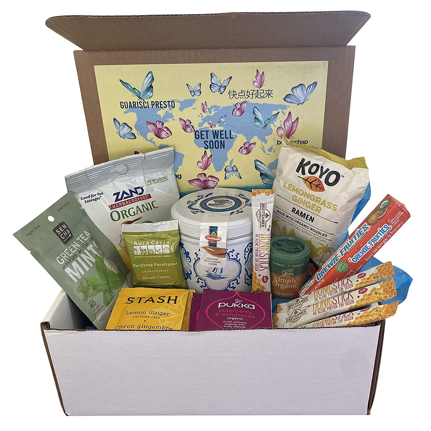 Well Soon Gift Basket with Comforting Soup, Tea and from Around the ...