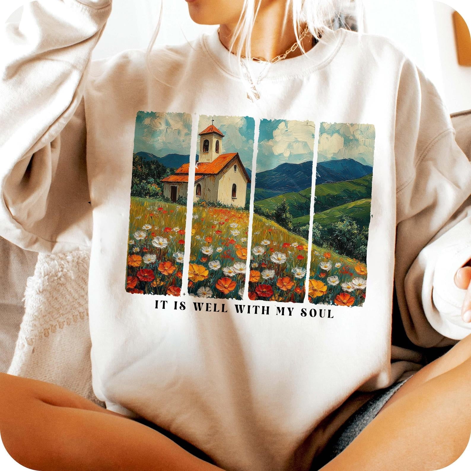 It Is Well With My Soul Sweatshirt, Wildflower Christian Shirt, Bible ...