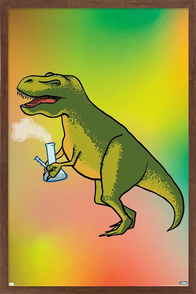 Well This Is Awkward - Dino Bong Wall Poster, 14.725" x 22.375" Framed ...