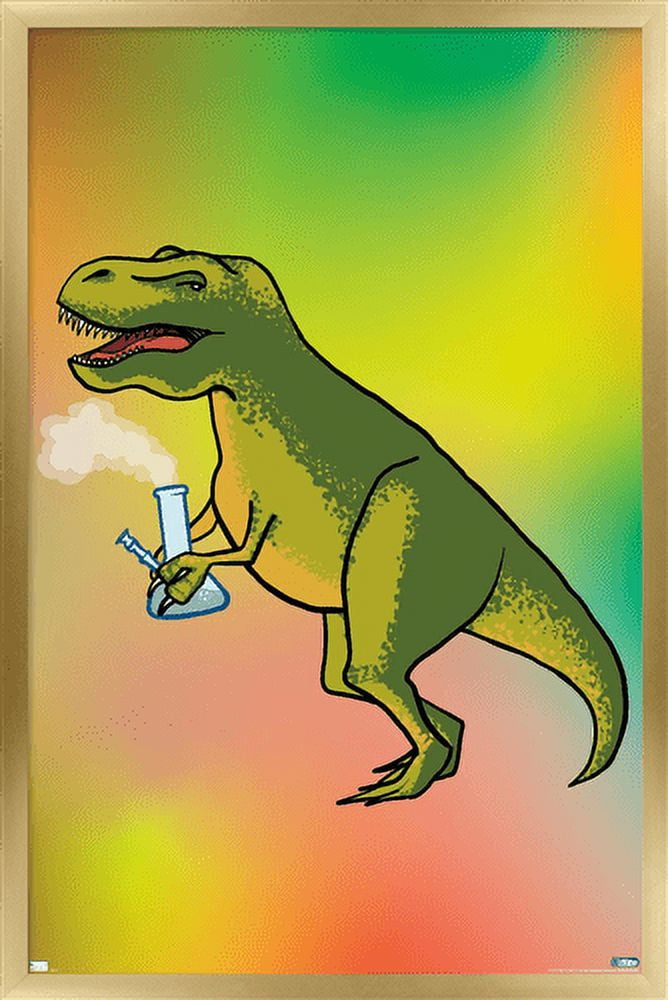 Well This Is Awkward - Dino Bong Wall Poster, 22.375" x 34" Framed ...