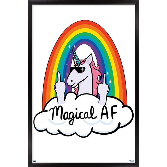 Well This Is Awkward - Magical AF Wall Poster, 22.375" x 34" Framed ...
