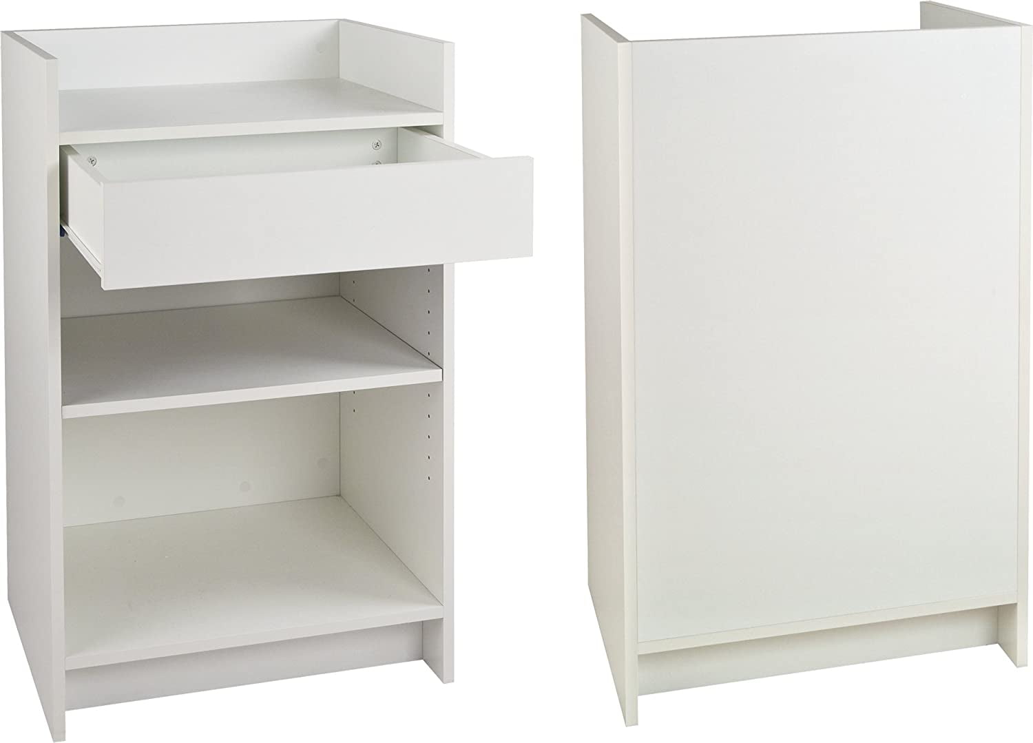 Well Top Melamine Wood Cash Register Stand with Drawer, White - Walmart.com