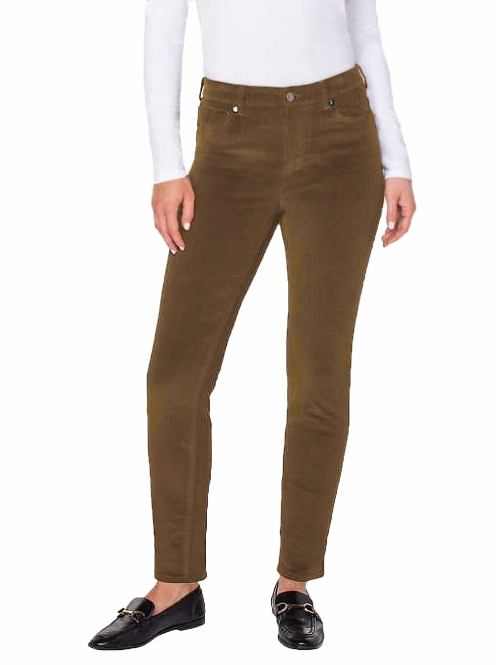 Well Worn Women's High Rise Corduroy Skinny Pant (Tan, 14/34) - Walmart.com