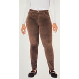 Well Worn Women's High Rise Corduroy Skinny Pants, Brown - Walmart.com