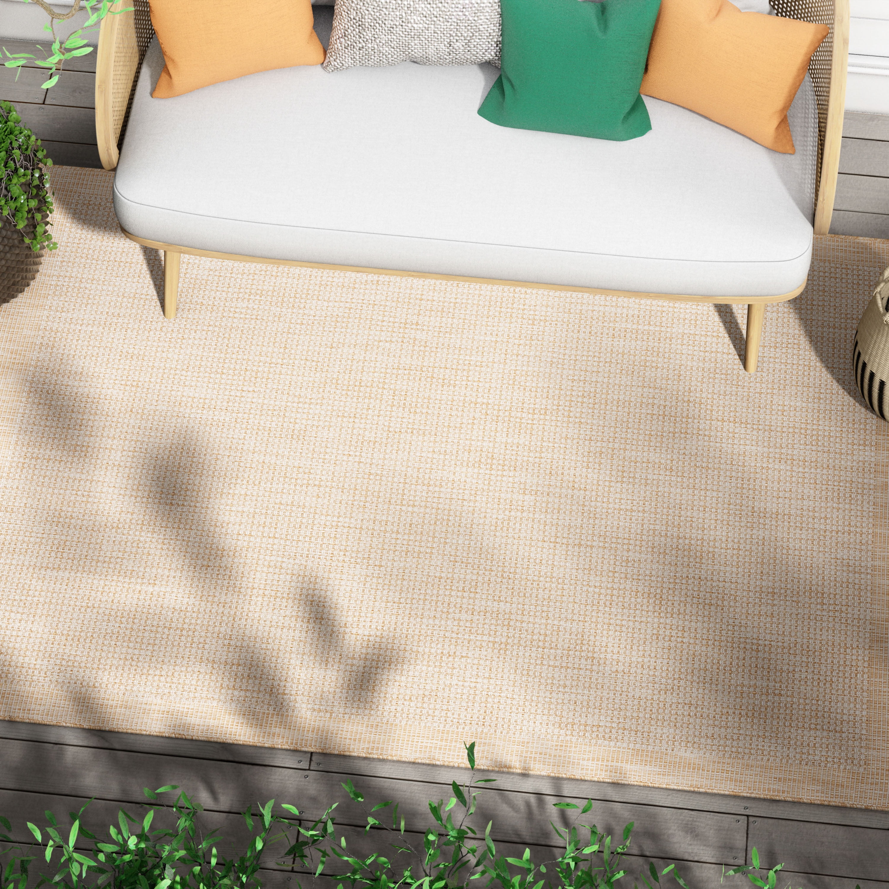 Well Woven 5' x 7' Taupe Outdoor Rug - Walmart.com