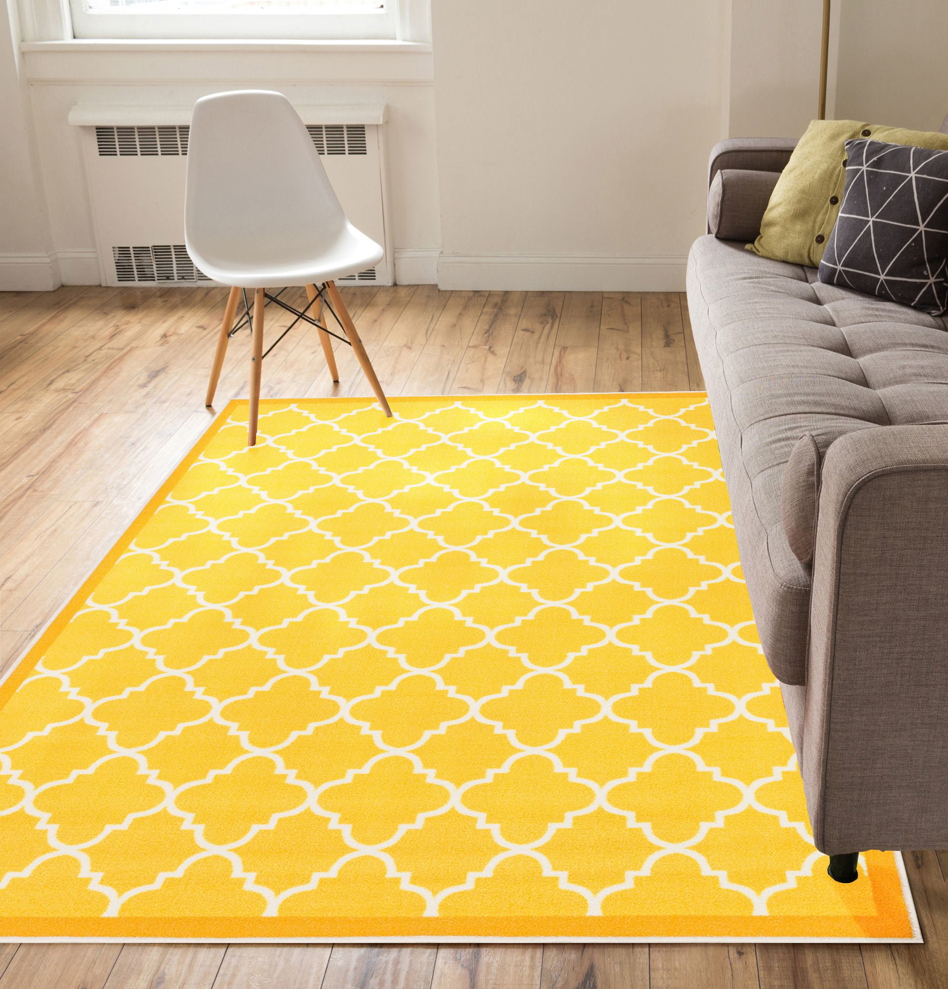 Well Woven 5' x 7' Yellow Trellis Outdoor Rug - Walmart.com