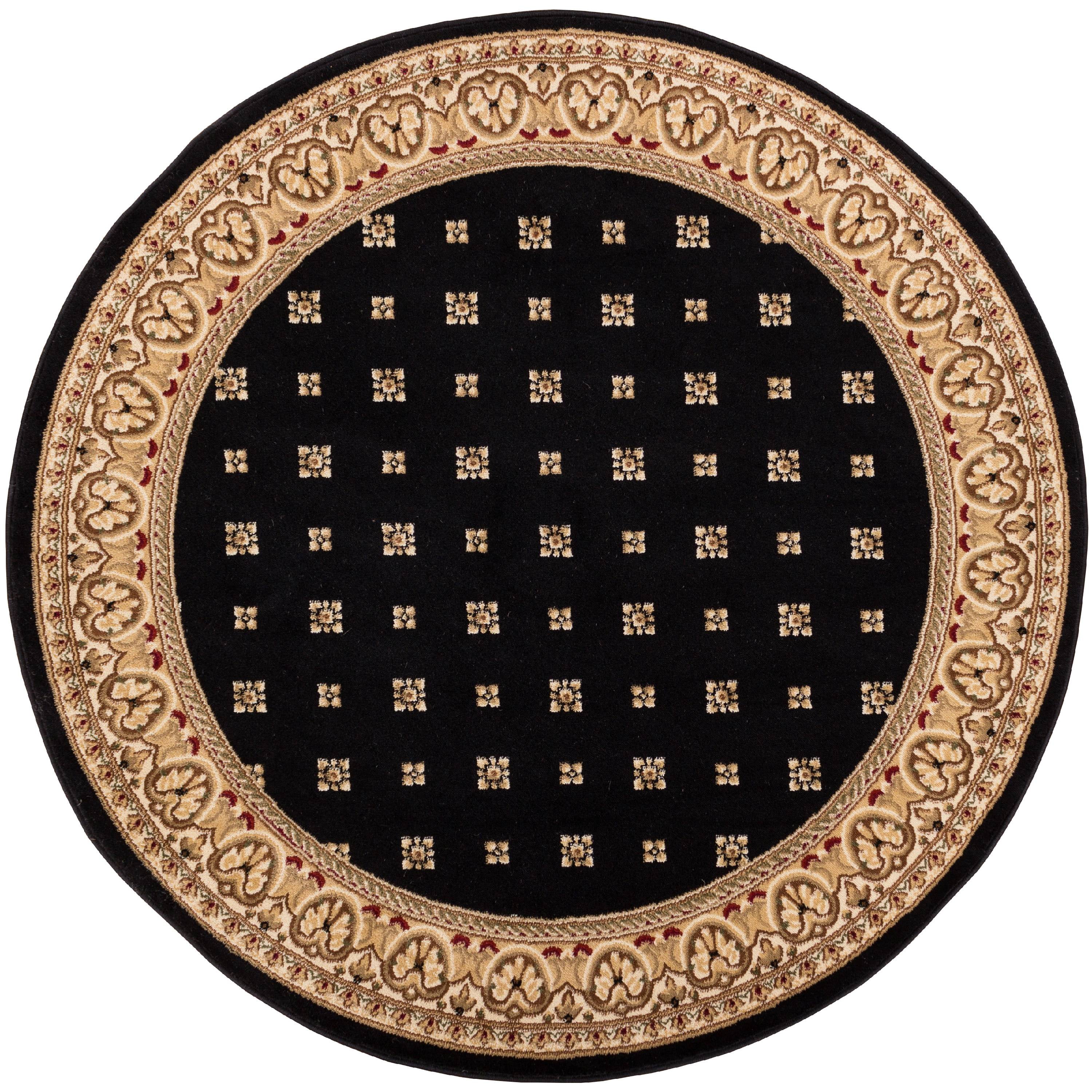 Well Woven 548934R Hudson Terrace Traditional Round Rug, Black - 3 ft ...