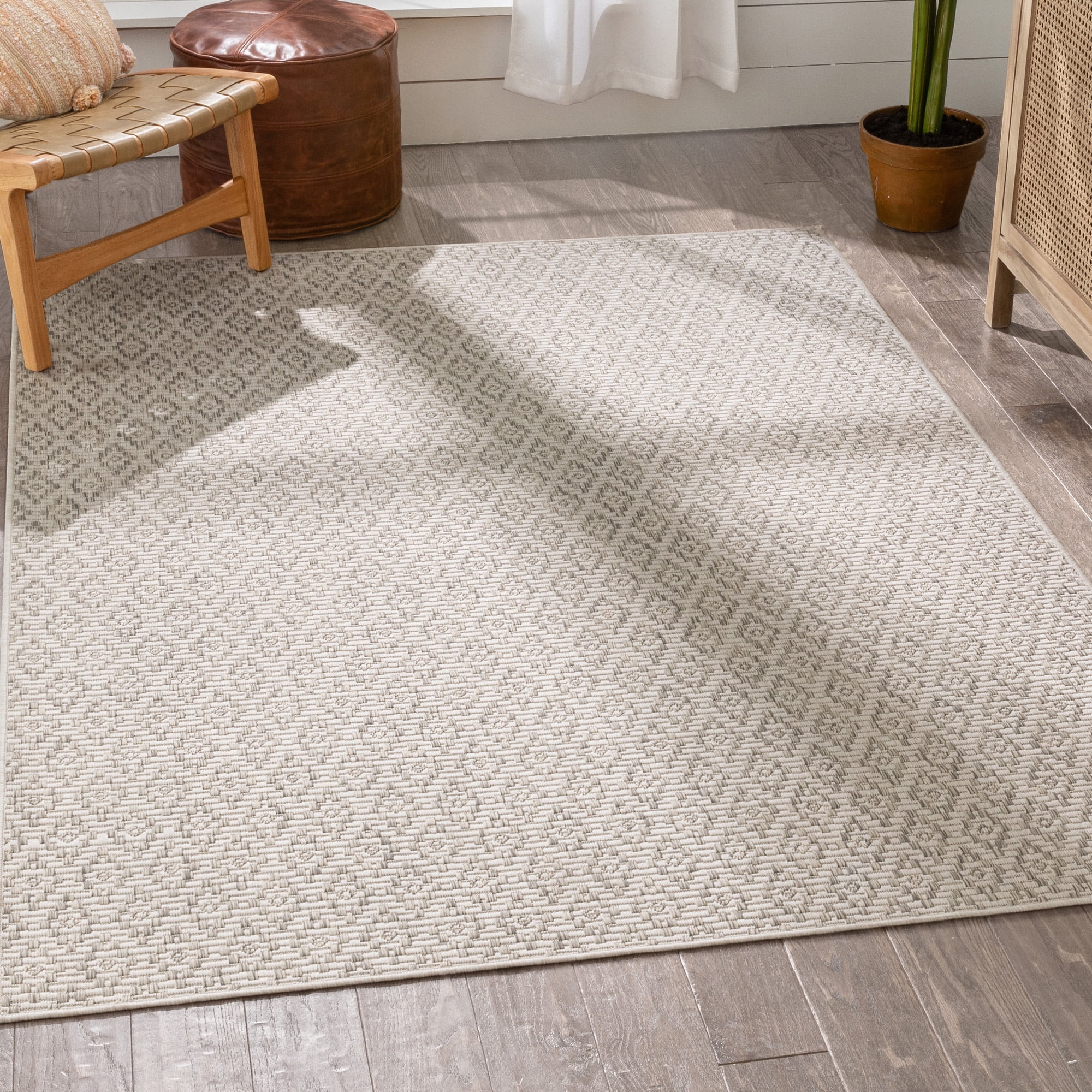 Well Woven 8' x 10' Gray Trellis Outdoor Rug - Walmart.com