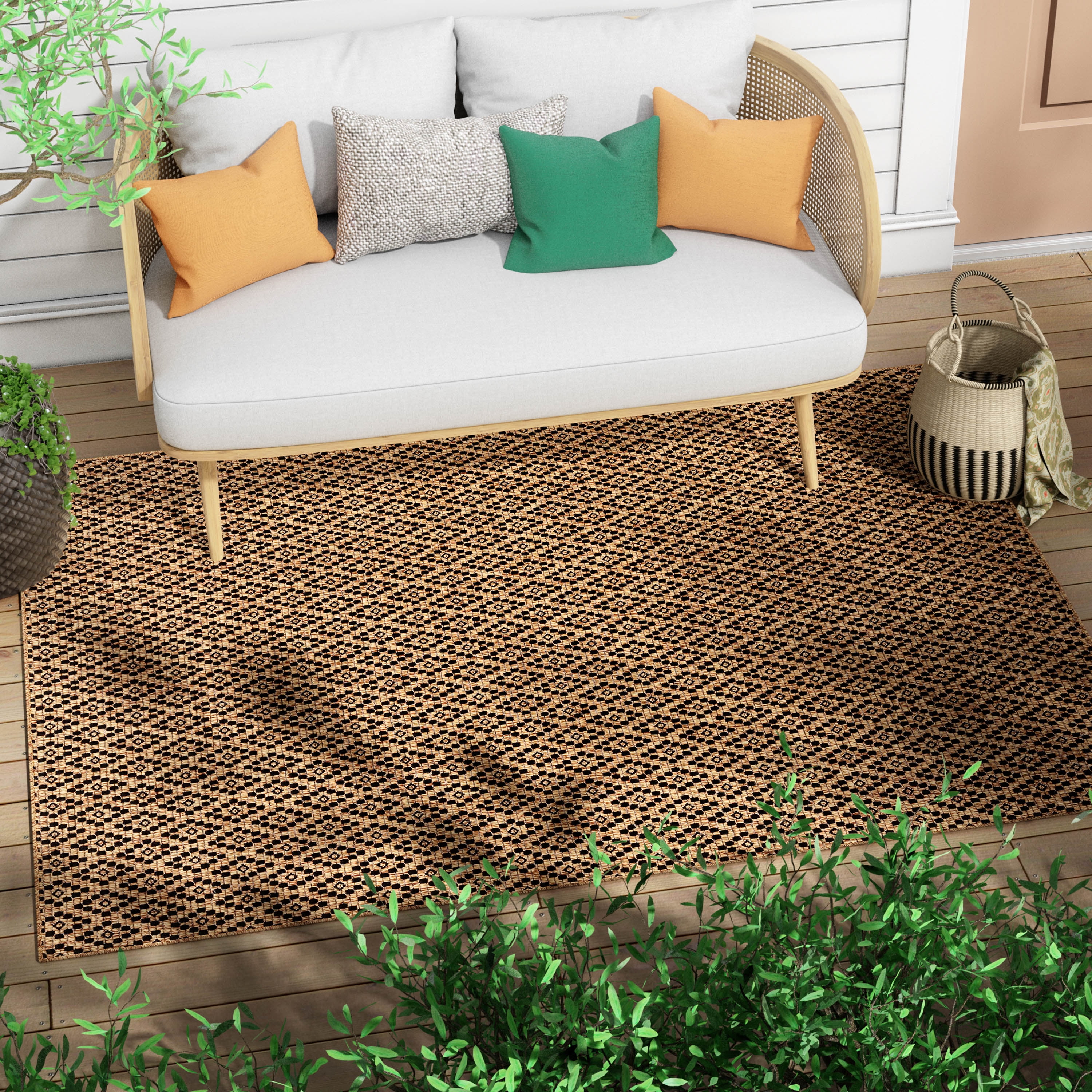 Well Woven 8' x 10' Natural Trellis Outdoor Rug - Walmart.com