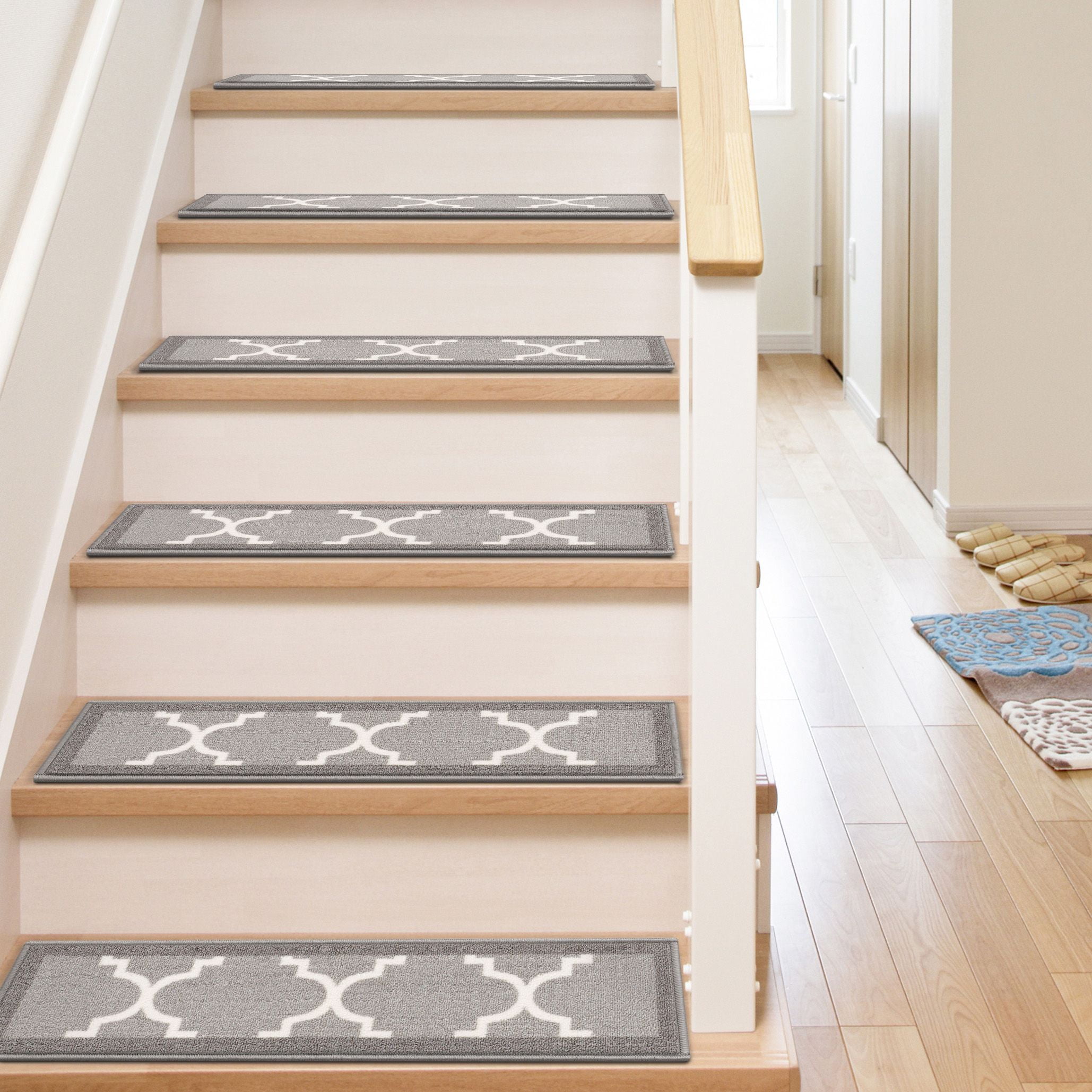 Well Woven 9" x 31" Stair Tread [Set of 7] Grey Diamond Brooklyn ...