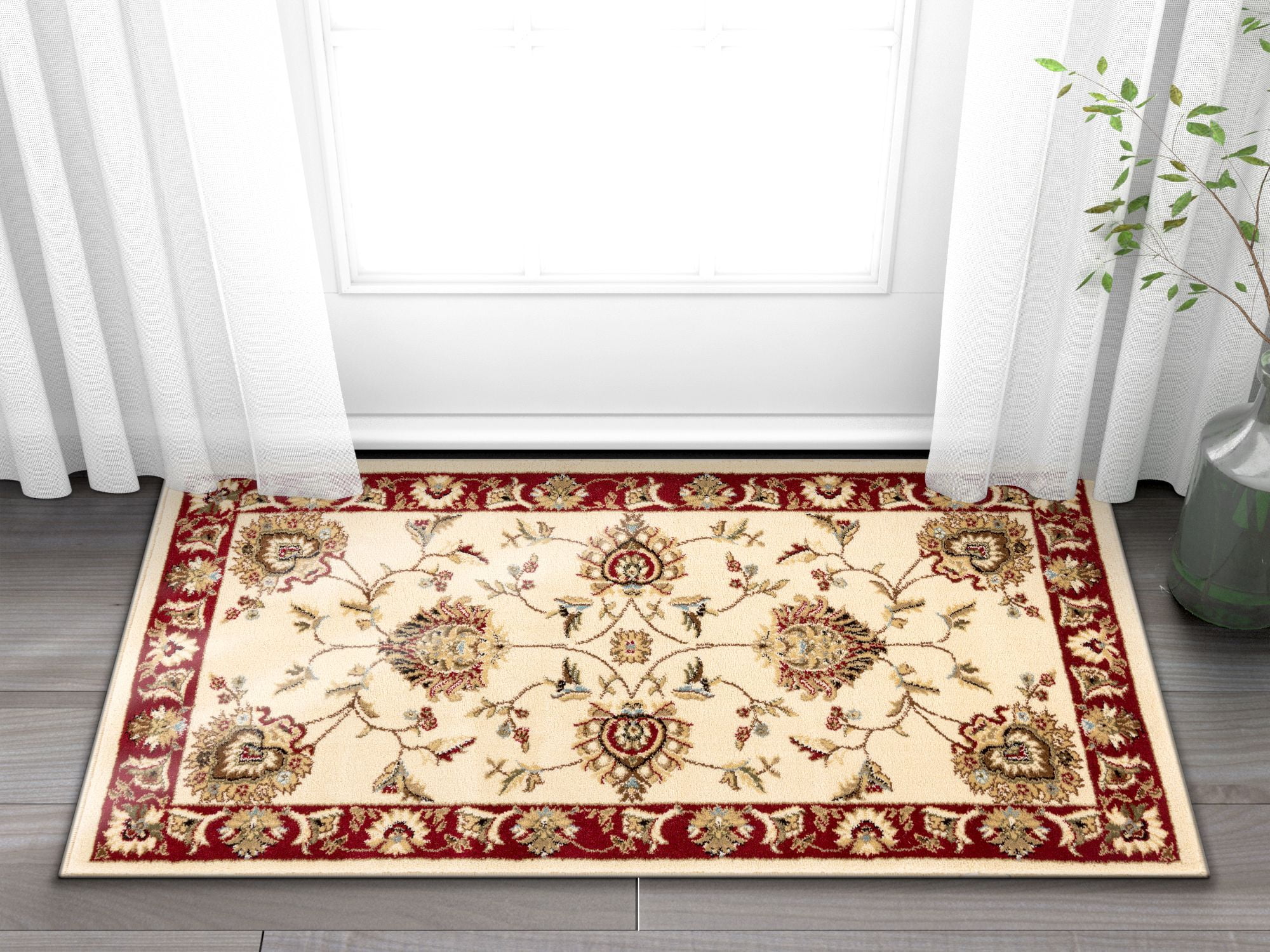 Well Woven Abbasi Machine Made Indoor Entry Floor Rug, Ivory 2'3" x 3 ...