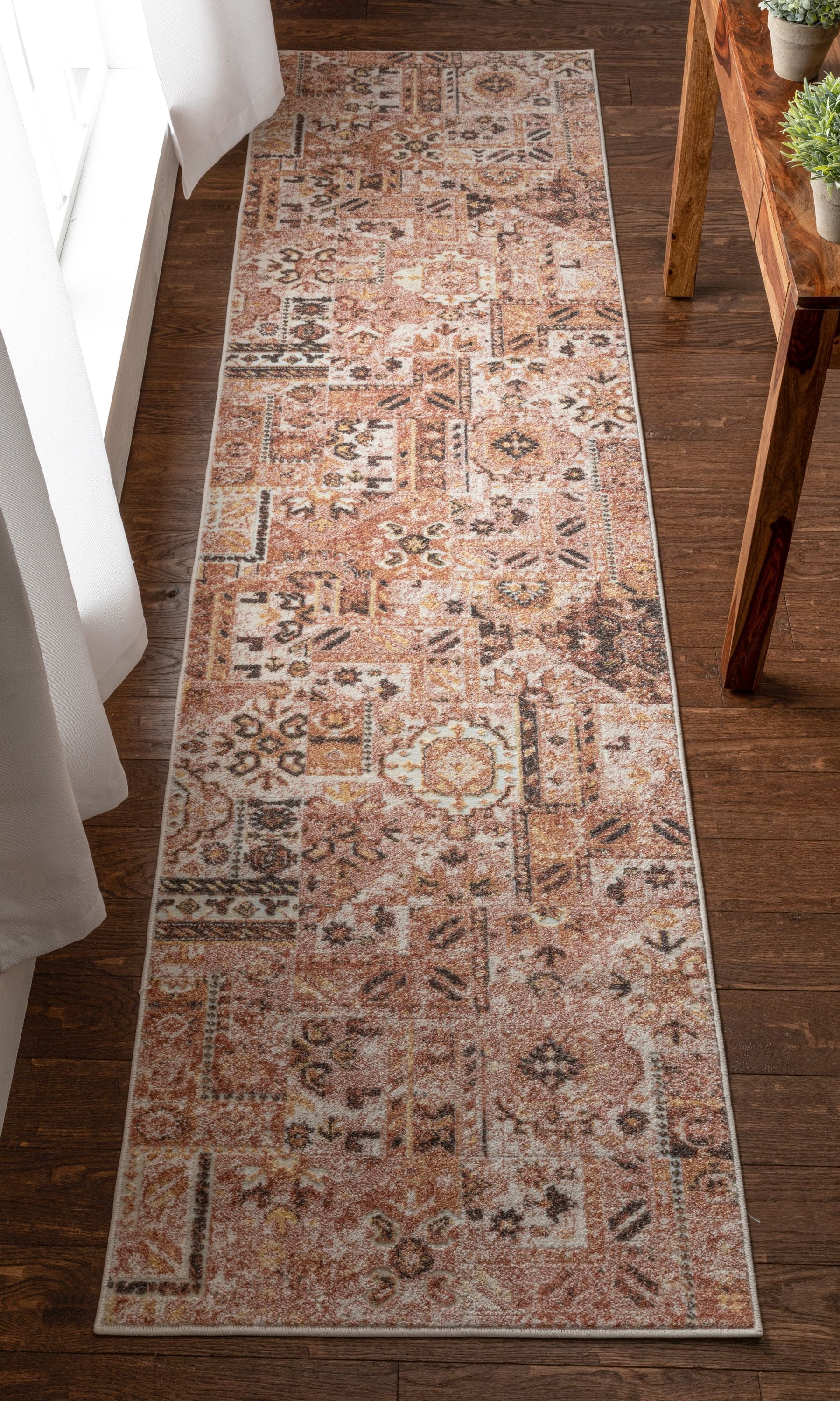 Well Woven Adilah Blush Pink Distressed Bohemian Patchwork Runner Rug 2 ...
