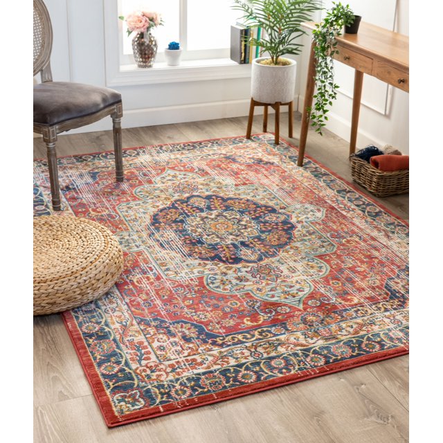 Well Woven Alice Red Traditional Medallion Area Rug 8x10 (7'10" x 9'10 ...